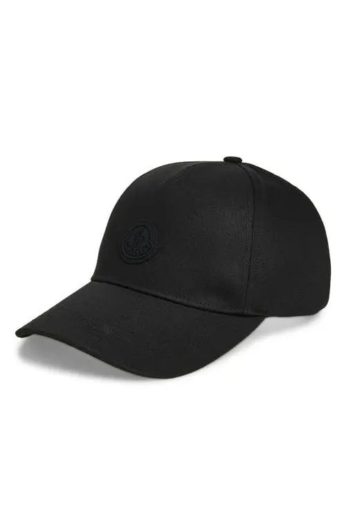 Moncler Logo Patch Adjustable Baseball Cap - Black