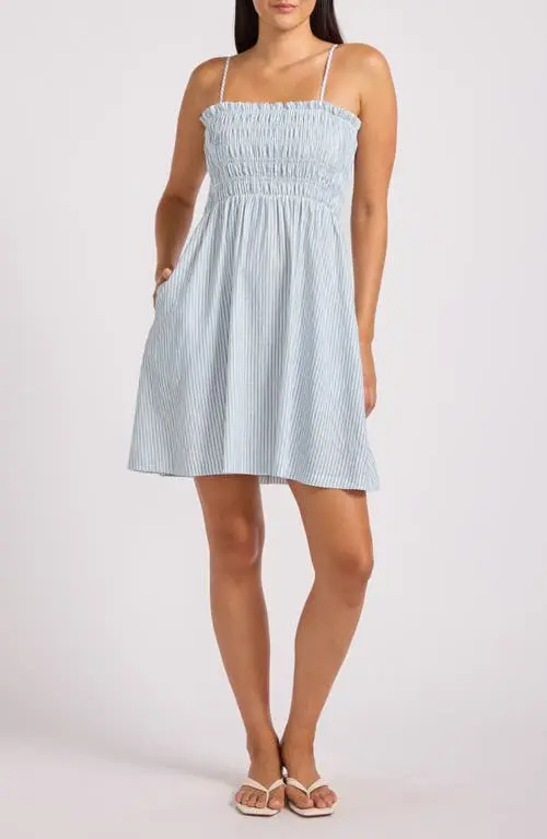 Seafolly Beach Club Linen Blend Cover-up Dress - Powder Blue