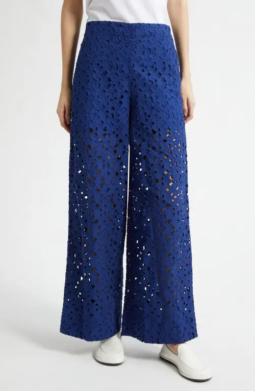 Marimekko Lados Keidas Cotton Eyelet Pants - Dark Blue