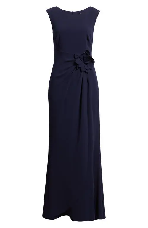 CONNECTED APPAREL Flower Appliqué Jersey Gown