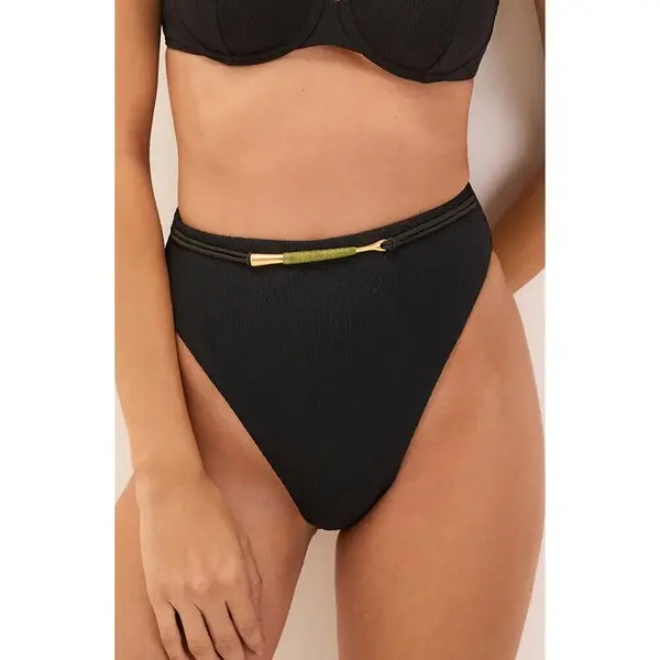 VIX PAULA HERMANNY Mabel Gigi High Waist Bikini Bottom - Black
