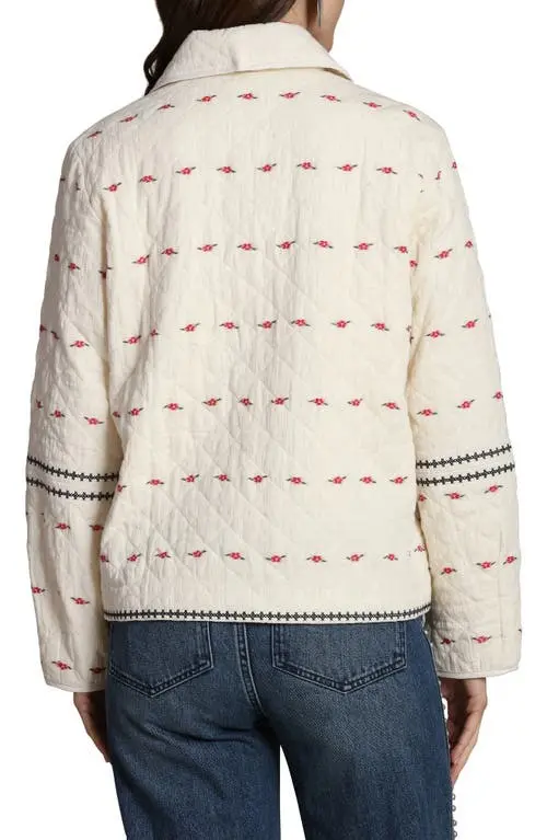 Avec Les Filles Embroidered Quilted Cotton Jacket