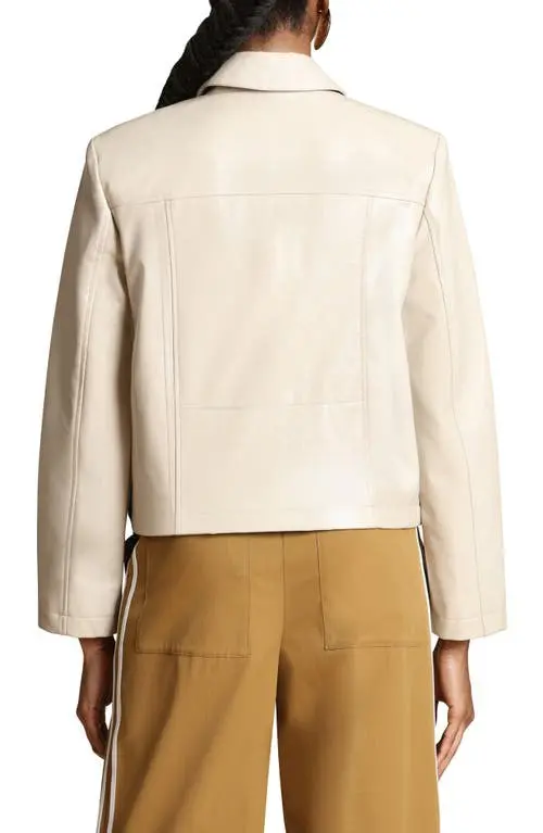 Avec Les Filles Faux Leather Boxy Jacket