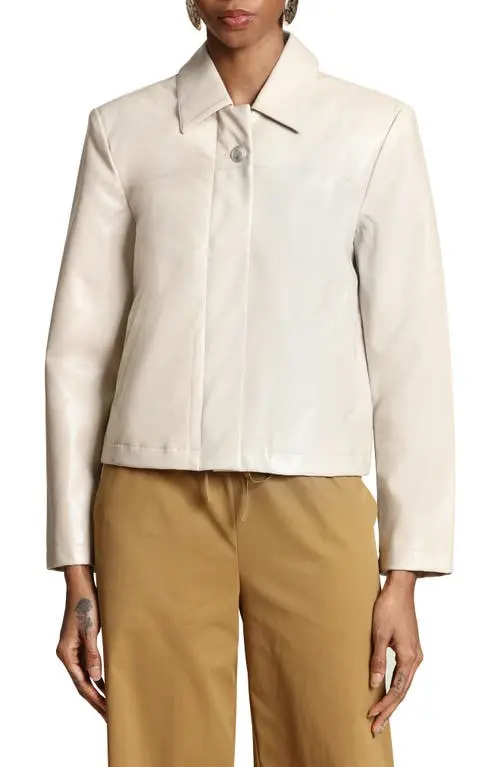 Avec Les Filles Faux Leather Boxy Jacket