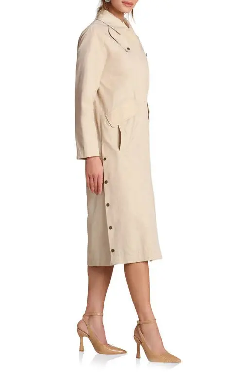Avec Les Filles Cotton Blend Barn Coat With Side Snaps - Sandy Tan