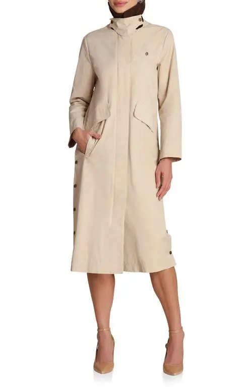 Avec Les Filles Cotton Blend Barn Coat With Side Snaps - Sandy Tan