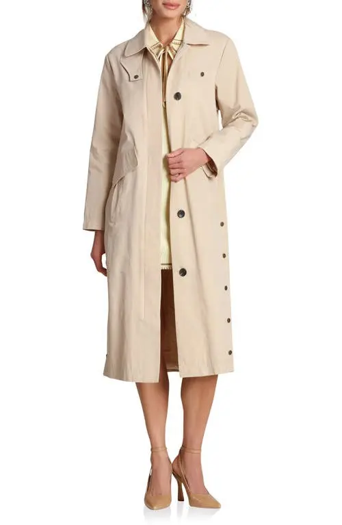 Avec Les Filles Cotton Blend Barn Coat With Side Snaps - Sandy Tan