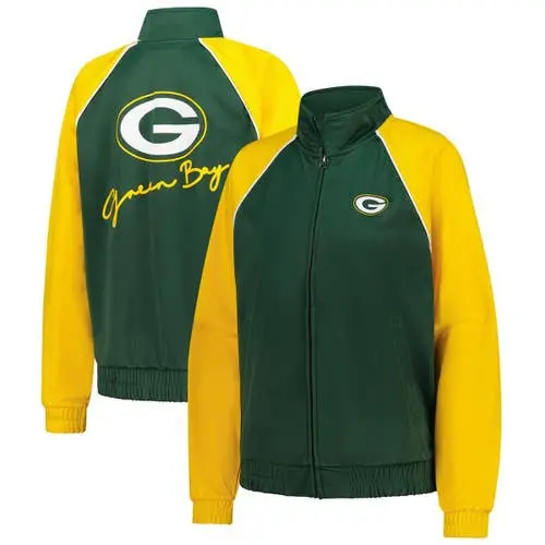 G-III 4HER BY CARL BANKS Bay Packers Replay Full-zip Track Jacket - Green