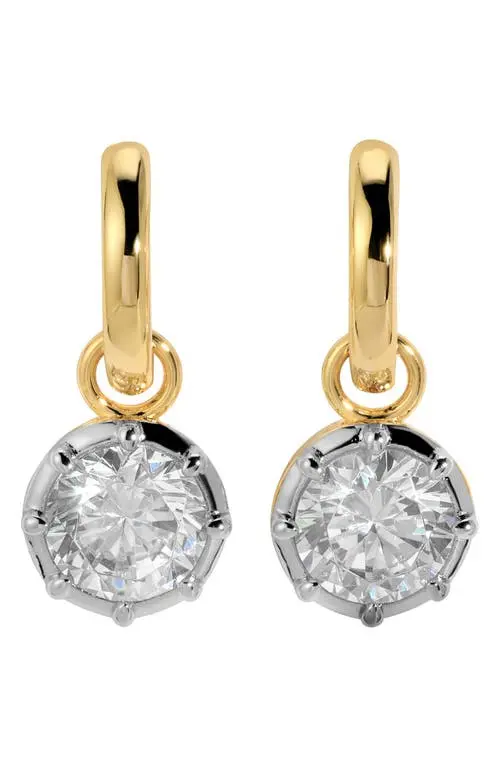 Lili Claspe Grande Celeste Charm Huggie Hoop Earrings - Two Tone
