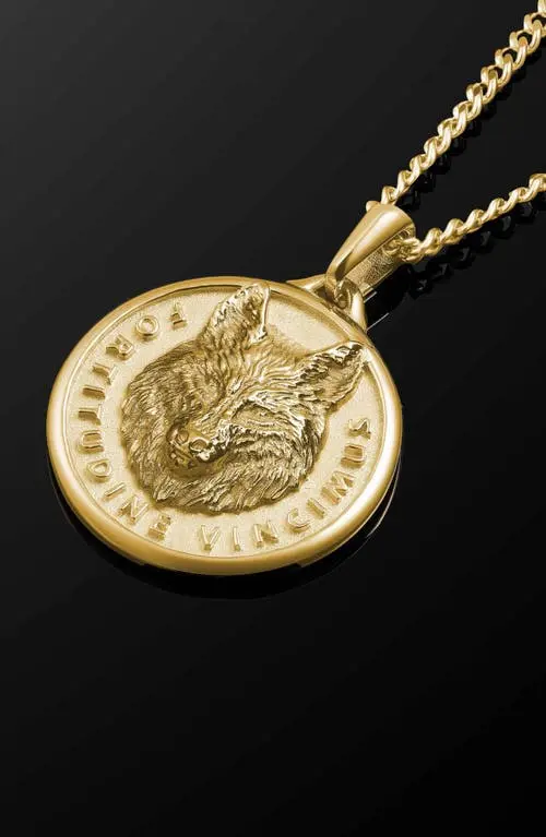 VINCERO Wolf Medallion Pendant Necklace