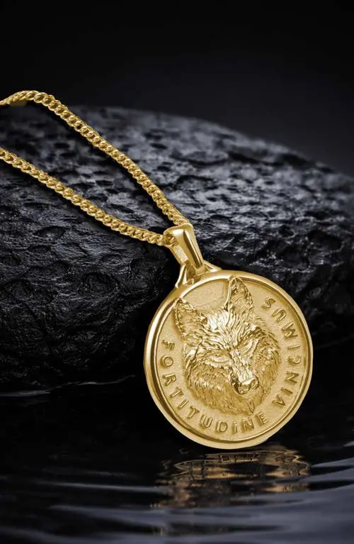 VINCERO Wolf Medallion Pendant Necklace