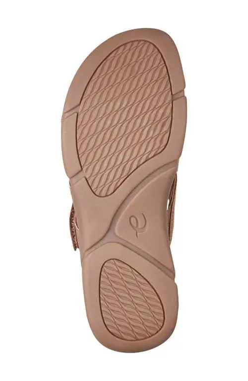 Easy Spirit Leather Slide Sandal - Medium Brown