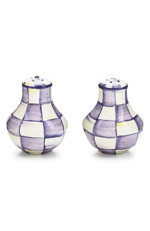 MACKENZIE-CHILDS Check Salt & Pepper Shaker Set - Violet