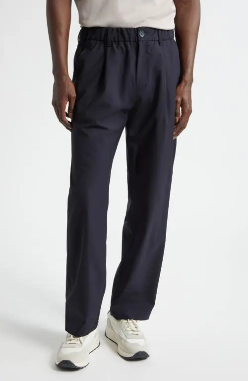 Herno Regular Fit Woolly Trousers - Navy