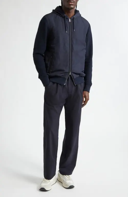 Herno Regular Fit Woolly Trousers - Navy