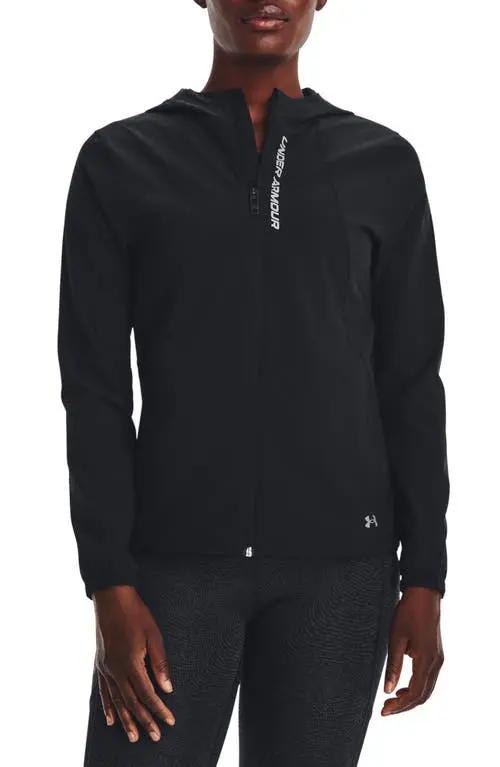 Under Armour Outrun The Storm Water Resistant Hooded Jacket - Black/reflective/reflective