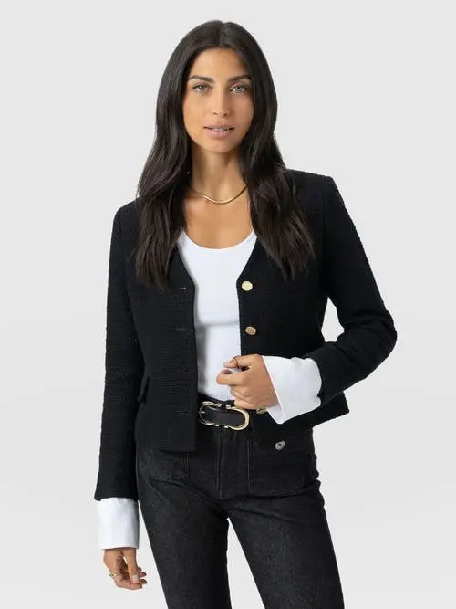 SAINT + SOFIA Margot V-neck Jacket