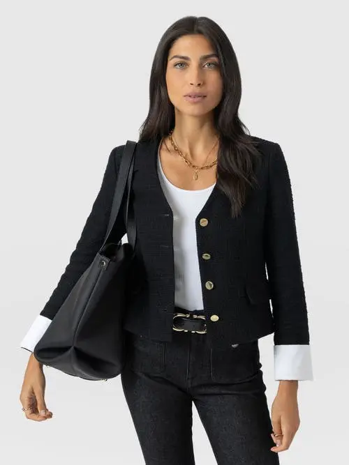SAINT + SOFIA Margot V-neck Jacket