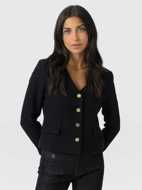 SAINT + SOFIA Margot V-neck Jacket