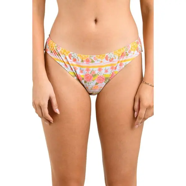 CITRUS Printed Hipster Bikini Bottom - White Multi