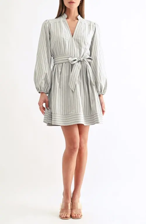 Adelyn Rae Marnie Stripe Minidress - Grey
