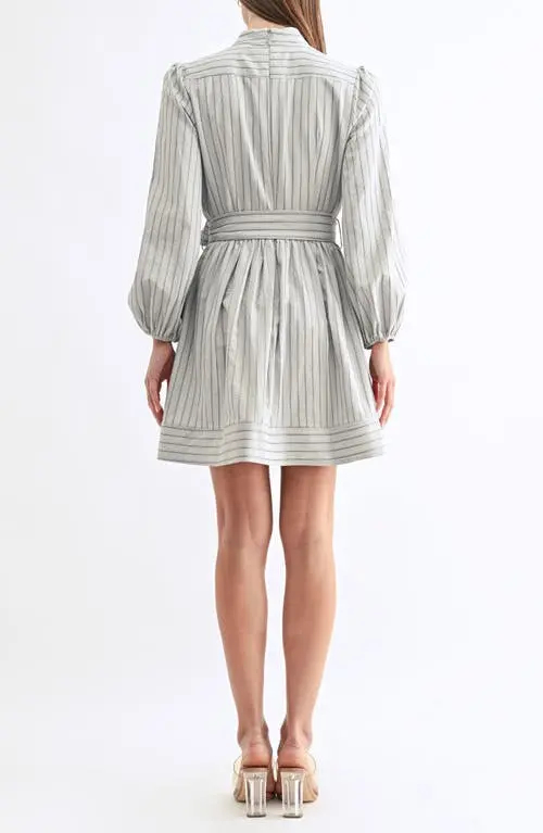 Adelyn Rae Marnie Stripe Minidress - Grey