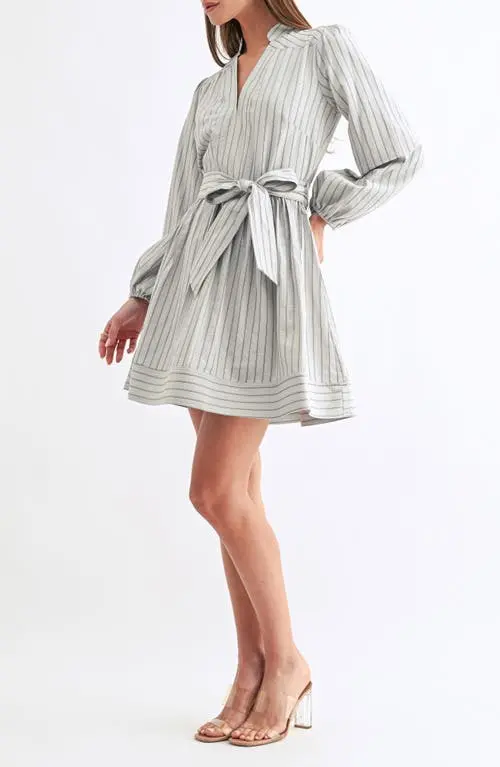 Adelyn Rae Marnie Stripe Minidress - Grey
