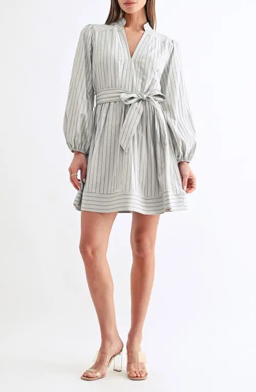 Adelyn Rae Marnie Stripe Minidress - Grey
