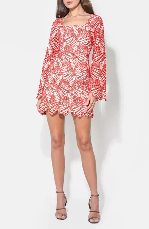 Adelyn Rae Regina Scallop Long Sleeve Minidress