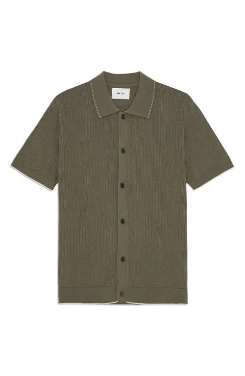 Nn07 Nalo 60039 Tipped Polo Cardigan - Capers