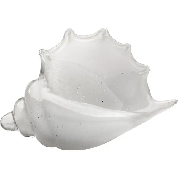 JAMIE YOUNG CO. Triton Hand Blown Decorative Glass Shell - White