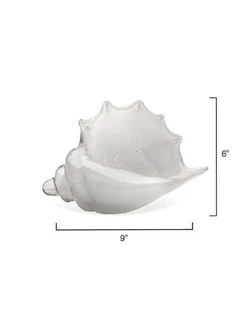 JAMIE YOUNG CO. Triton Hand Blown Decorative Glass Shell - White