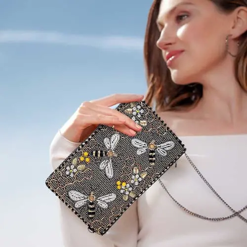 MARY FRANCES ACCESSORIES Bee Awesome Crossbody Phone Bag