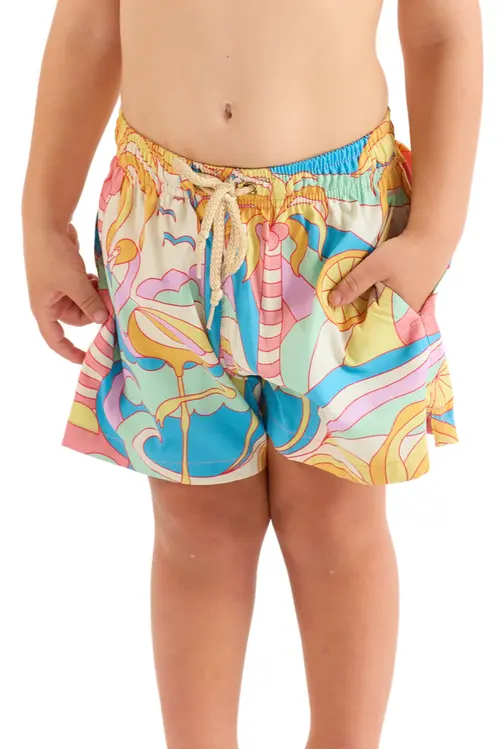 Kenny Flowers Upf 50 Paradisoboys Swim Trunks - Yellow