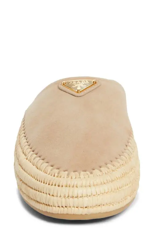 Prada Sabot Raffia Mule - Beige