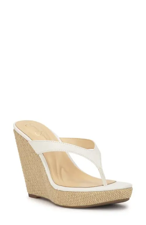 Jessica Simpson Jyseta Platform Wedge Flip Flop - Bright White