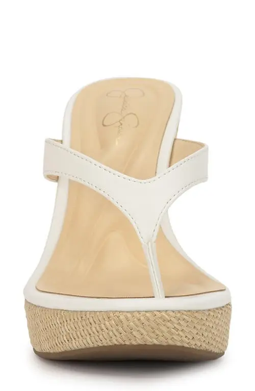 Jessica Simpson Jyseta Platform Wedge Flip Flop - Bright White