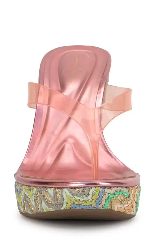 Jessica Simpson Jyseta Platform Wedge Flip Flop - Red 01