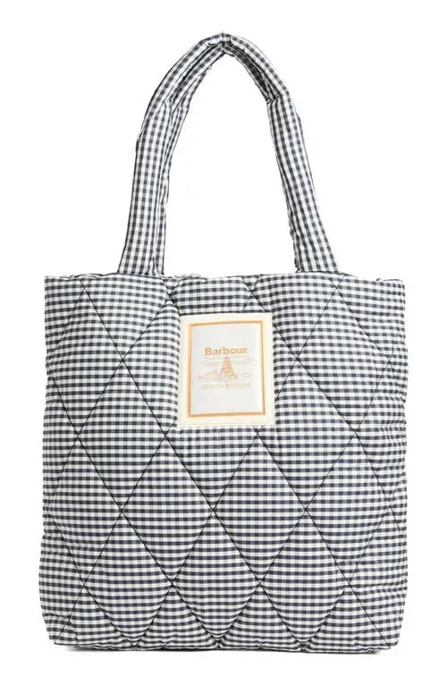 Barbour Riah Gingham Diamond Quilted Tote - Gingham Check