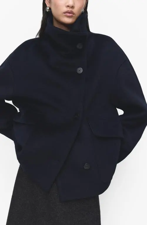 Mango Wool-blend Coat With Funnel Neck