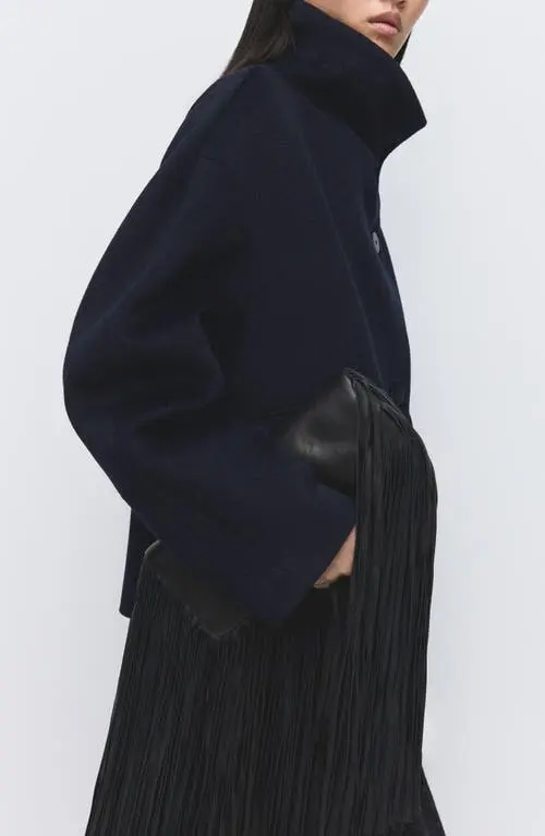 Mango Wool-blend Coat With Funnel Neck