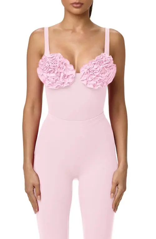 Naked Wardrobe Rosette Bust Bodysuit - Cotton Candy