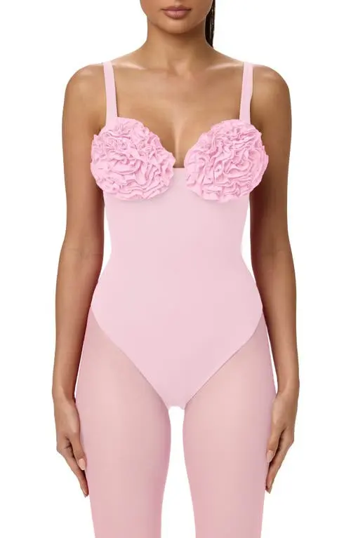 Naked Wardrobe Rosette Bust Bodysuit - Cotton Candy