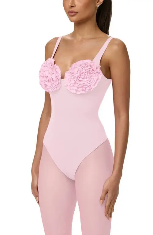 Naked Wardrobe Rosette Bust Bodysuit - Cotton Candy