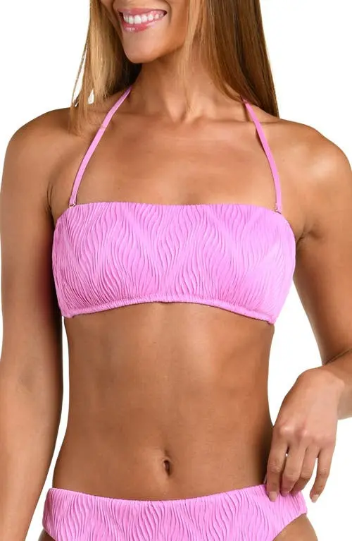 SUNSHINE 79 Ethereal Echo Jacquard Bandeau Bikini Top - Blush