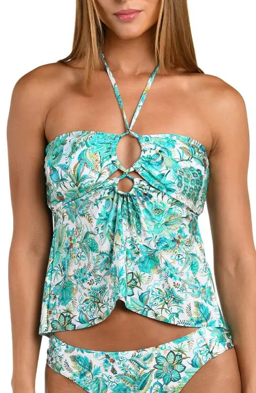 SUNSHINE 79 Free Spirit Halter Tankini Top - Blue/green Multi