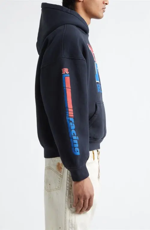 Rhude Split Petrol Logo Graphic Hoodie