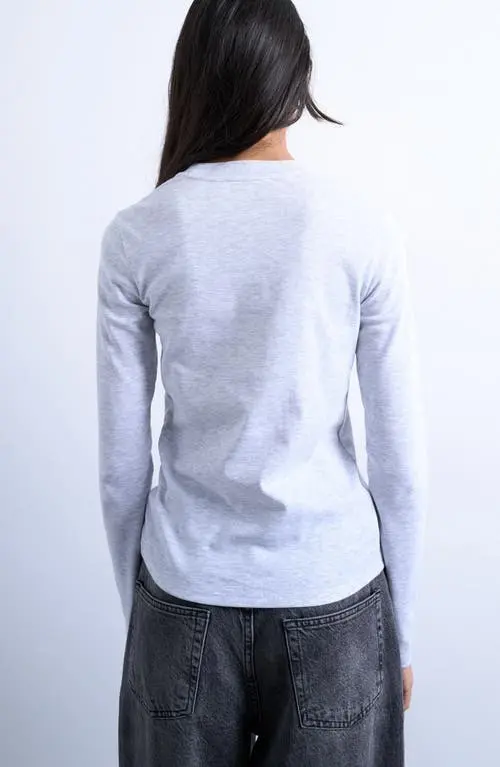Topshop Everyday Long-sleeve T-shirt - Grey