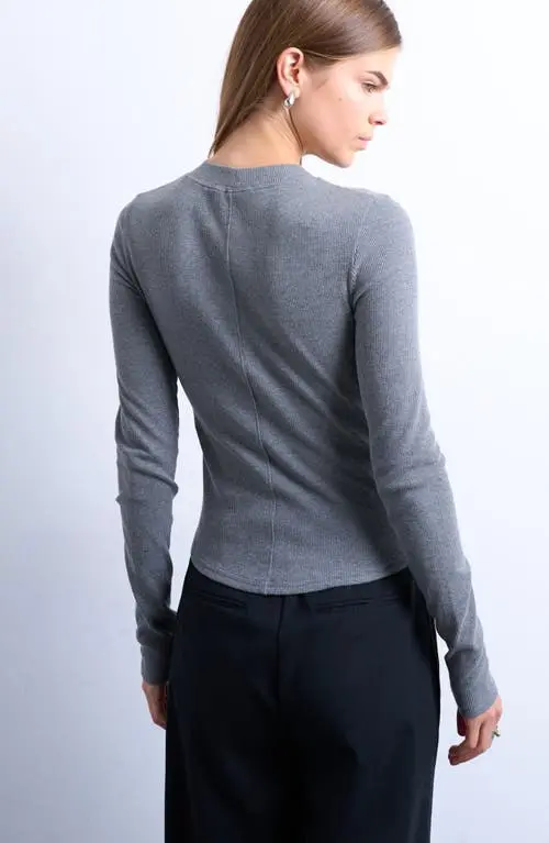 Topshop Ribbed Crewneck Top