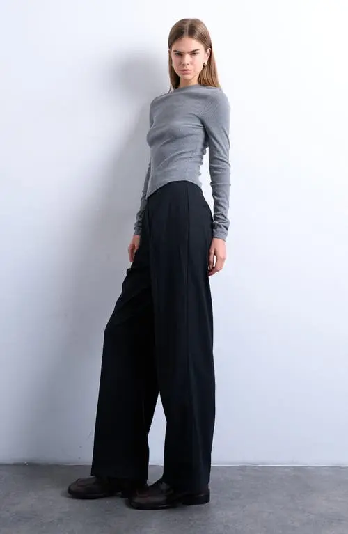 Topshop Ribbed Crewneck Top